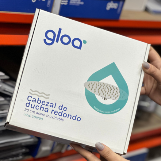 Cabezal Ducha Redondo 20 cm Acero Inoxidable Gloa CDIR20 | La Económica